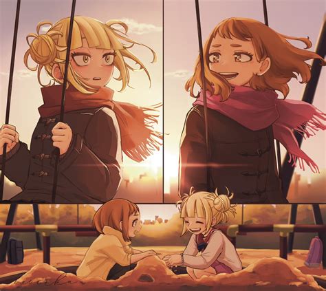 Uraraka Ochako And Toga Himiko Boku No Hero Academia Drawn By