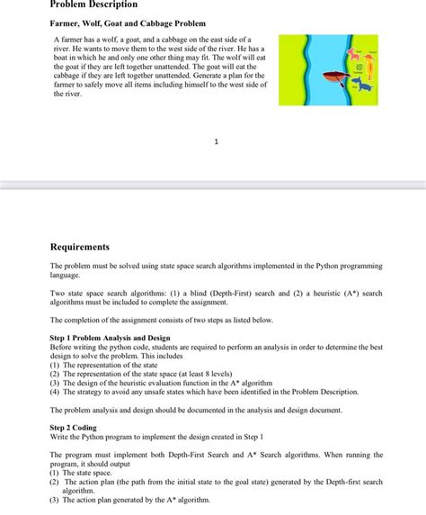 [solved] Problem Description Farmer Wolf Goat And Cabbage Problem A Farmer Course Hero