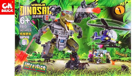 Unoffical Lego T Rex Dinosaurs Jurassic Mech Robot Full Weapons Sy1513