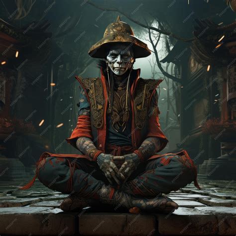 Premium Photo The Spectacular Full Body Pose Immersive Jiangshi In