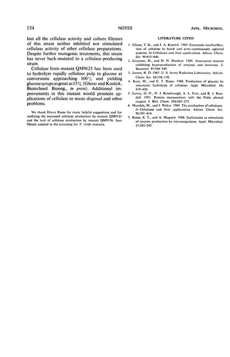 Enhanced Cellulase Production By A Mutant Of Trichoderma Viride Pmc