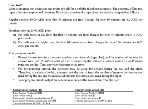 Solved Exercise Write A Program That Calculates And Chegg