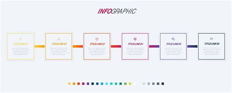 Vector Infographic Timeline Template Featuring 6 Circular Workflow