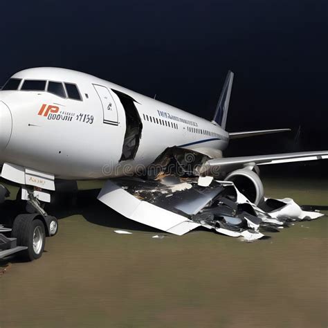 Crashed Airplane Ai Generatet Stock Illustration Illustration Of Broken Wreckage 312083988