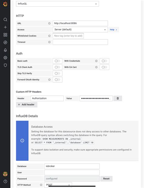 Grafana V812 Does Not Connect To Influxdb20 With Fluxql · Issue 38412 · Grafanagrafana · Github