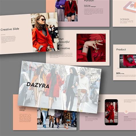 Шаблон презентации для рекламы брендовой одежды Dazyra Biecom Market