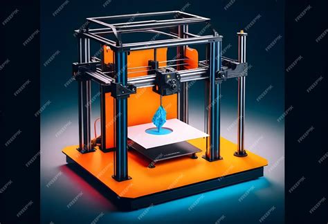 Premium Photo 3d Printer With Splash Color And Paper