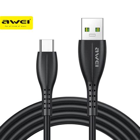 Awei CL T Data Cables Type C A Fast Charging Data Sync Transfer Bend Resistant Overcharge