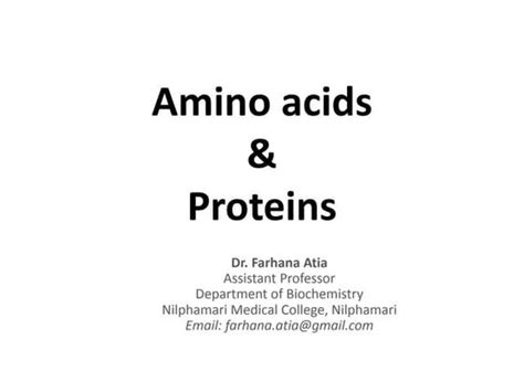 Amino Acids Peptides And Proteins Structure And Classificationpptx Chemistry Science