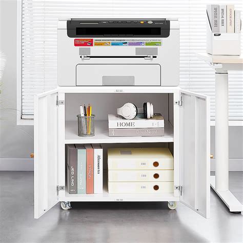 Ebern Designs Graylen Metal Printer Stand With Storage Mobile Printer Tables For Small Spaces