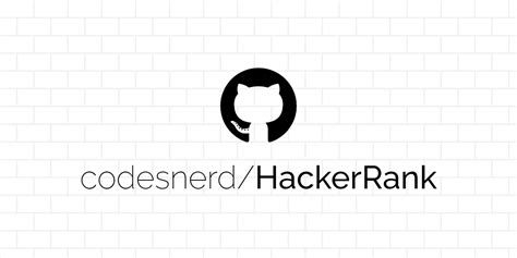 Github Codesnerdhackerrank 🚀 This Repository Contains My Accepted