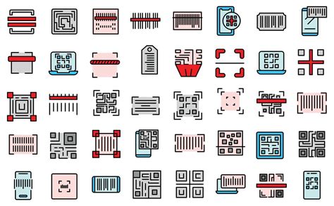Code Scanning Icons Set Line Color Vector Vector Art At Vecteezy