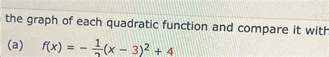 Solved The Graph Of Each Quadratic Function And Compare It