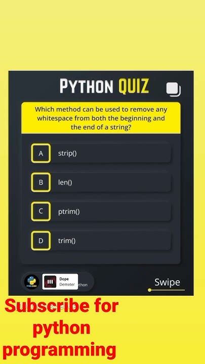 Python Quiz Interview Questions Python Programming Coding