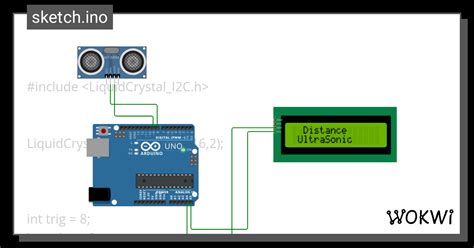 To Display Distance Data On I2lcd Screen Wokwi Esp32 Stm32 Arduino Simulator