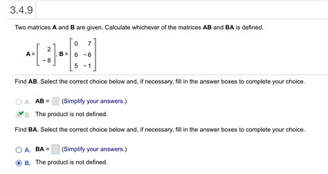 solved 3 4 3 two matrices a and b and two numbers c and d