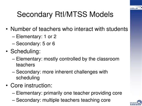 Ppt Elementary And Secondary Rti Mtss Distinctions And Common Threads