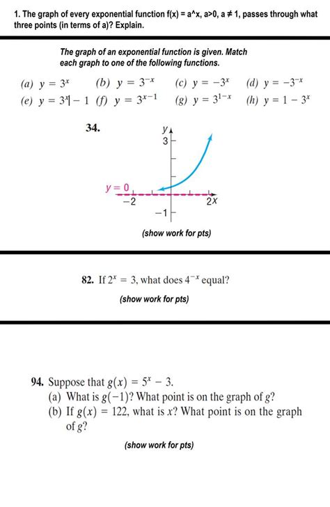 solved the graph of every exponential function f x a x a 0 a