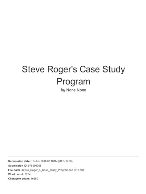 Steve Rogers Case Study Program Pdf