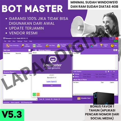 Jual Bot Master New Version Button Chat Kota Mojokerto Lapak