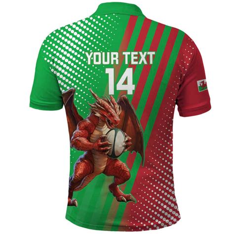 Custom Wales Rugby 2025 Polo Shirt Go Welsh Dragon Sporty Style