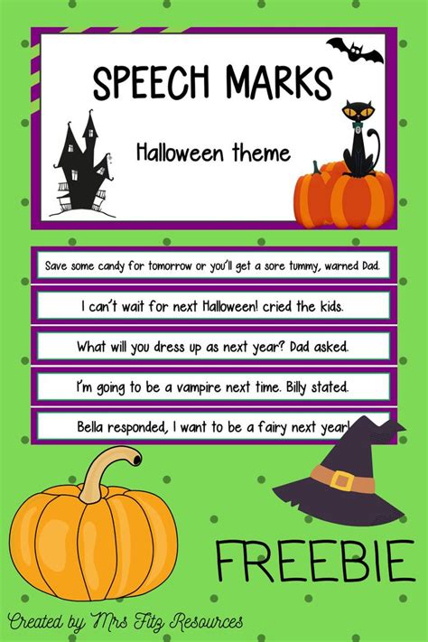 Speech Marks Quotation Marks Halloween Freebie Grades 2 3 4 Speech