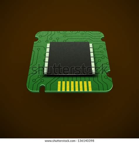 Vector Computer Chip Microchip Stylized Icons Stock Vector Royalty Free 136140398 Shutterstock