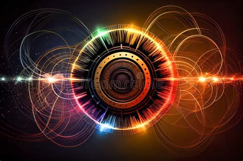 Abstract Futuristic Object On Black Background Generative Ai Stock Illustration Illustration