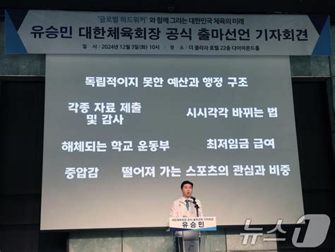유승민 체육회장 후보 이기흥 회장 왕하오보다 약해해볼 만 하다종합
