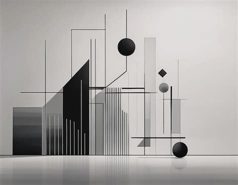 Minimalist Line Art With Abstract Geometric Patterns Clean Simple Modern Monochrome Background