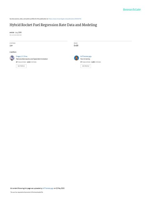 Hybrid Rocket Fuel Regression Rate Data And Modeli Pdf Boundary Layer Reynolds Number