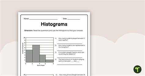 Histograms Worksheet Teach Starter Worksheets Library