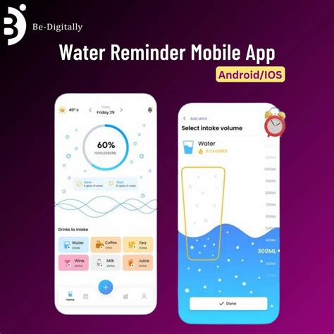 Water Reminder Mobile App Development Androidios At ₹ 20000project