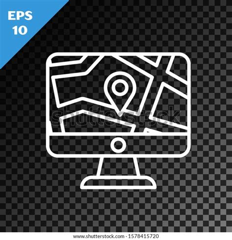 White Line Computer Monitor Folded Map Stock Vector Royalty Free 1578415720 Shutterstock