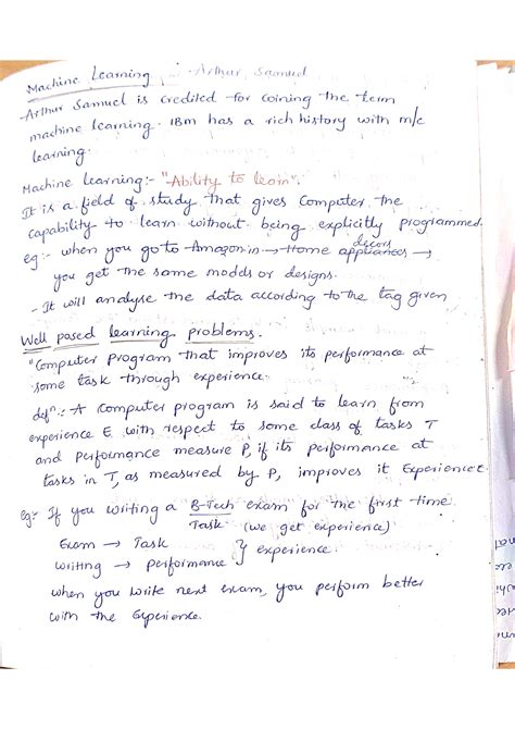 ML Unit 1 Notes Computer Science And Engineering Studocu