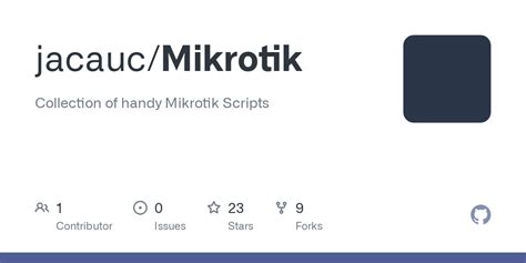 Github Jacauc Mikrotik Collection Of Handy Mikrotik Scripts