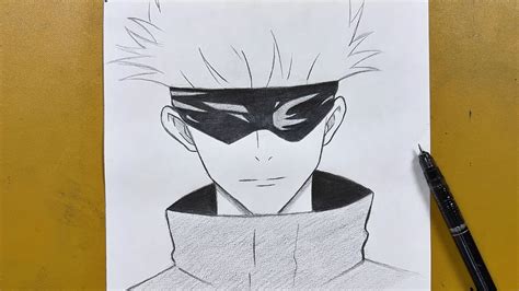 Easy Anime Sketch How To Draw Gojo Satoru Step By Step Using Just A