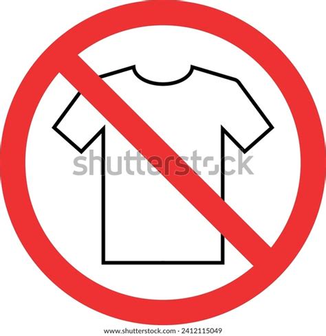 No Tshirt Sign Tshirt Not Allowed Stock Vector Royalty Free