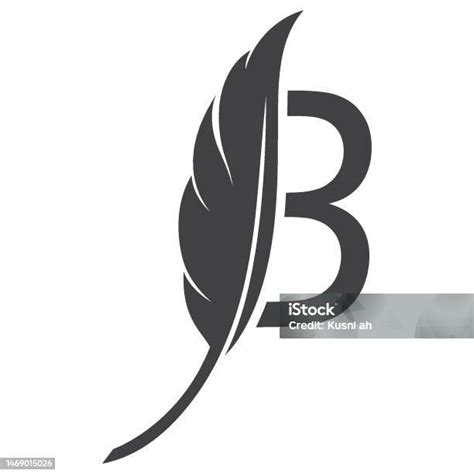 깃털 로고 벡터 아이콘 그림이 있는 첫 글자 B 개념에 대한 스톡 벡터 아트 및 기타 이미지 개념 광고 기업 비즈니스