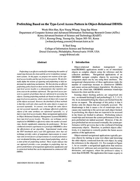 pdf prefetching based on the mpe level access pattern in object