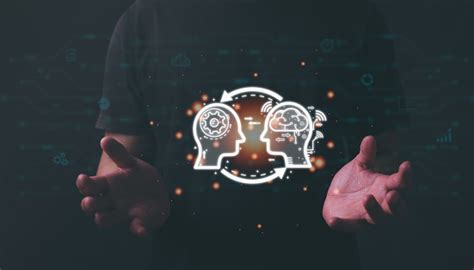 Ai와의 챗봇 채팅 기술을 사용하는 인간과의 인공 지능 스마트 로봇 Ai 명령 프롬프트를 입력하여 무언가를 생성하는 인공 지능 미래 기술 변환 Stem 주제에 대한 스톡