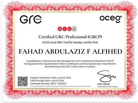 ‏ Grcp Grc Grca Certified Certification‏ ‏معهد الخبرة للتدريب المالي والإداري‏