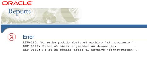 Oracle Reports REP 110 Unable To Open File RINNOVO