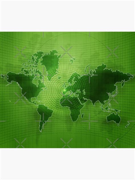 Binary Code World Map The Matrix Neon Geometric Abstract Global Map In Binary Code Sticker
