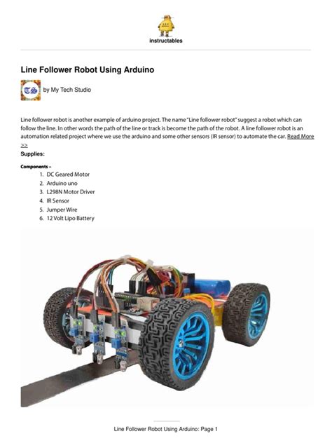 line follower robot using arduino pdf arduino robot