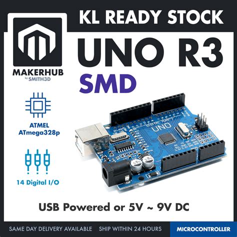 Arduino Uno Compatible Smd Uno R3 With Type B Cable Atmega328p With Ch340g Microcontroller