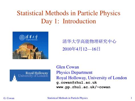 Ppt Statistical Methods In Particle Physics Day 1 Introduction