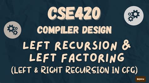Left Recusion Removal And Left Factoring Compiler Design Cse420 Youtube