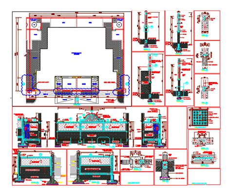 Front Boundary Wall Details 2d Dwg Section For Autocad • Designs Cad