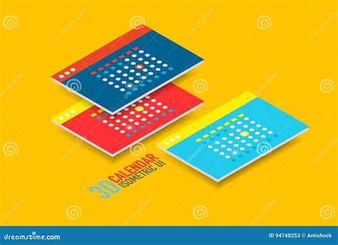 Isometric User Interface Design Stock Vector Illustration Of Calendar Electronic 94748253